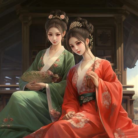 Premium Ai Image Two Japanese Girls Sit On A Bench And Look At A Bag