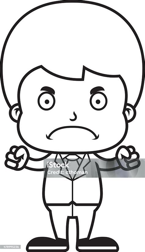Homme Daffaires En Colère De Dessin Animé Garçon Vecteurs Libres De