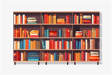 Books On Bookshelf Isolated Vector Style Illustration Stock Vector Illustration Of Vector