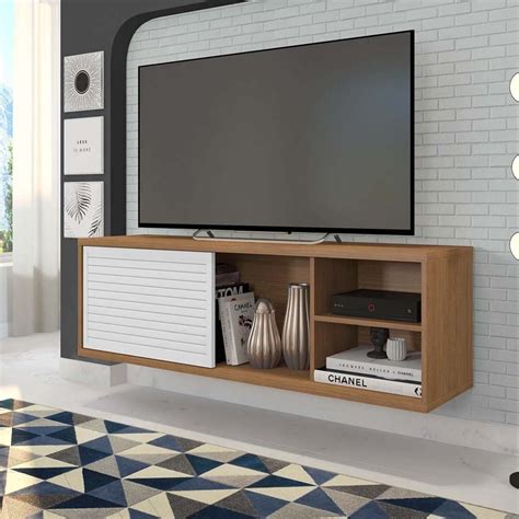 Rack Suspenso para TV até 55 Polegadas 136cm em BP Porta Pier