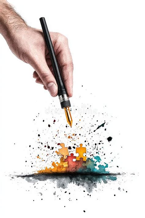A Creative Hand Drawing Puzzle Pieces Blending Art And Ideas In Vibrant