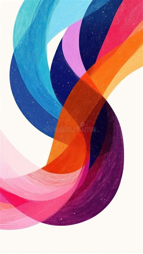 Abstract Colorful Waves Intertwine Creating A Vibrant And Dynamic Visual Composition Stock