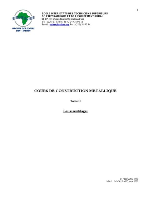 Assemblage Construction Metallique Pdf