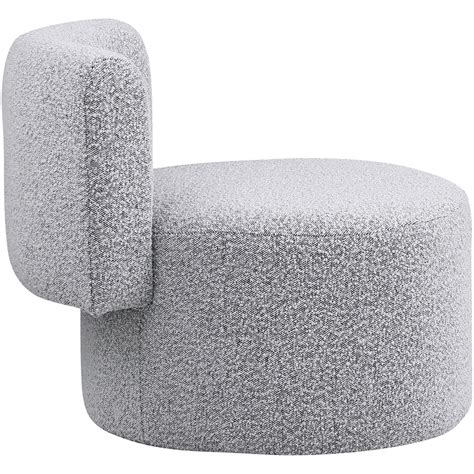 Meridian Furniture Como Grey Boucle Fabric Accent Chair BushFurnitureCollection