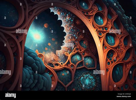 Fractal Volumetric Abstraction Background Neural Network Ai Generated