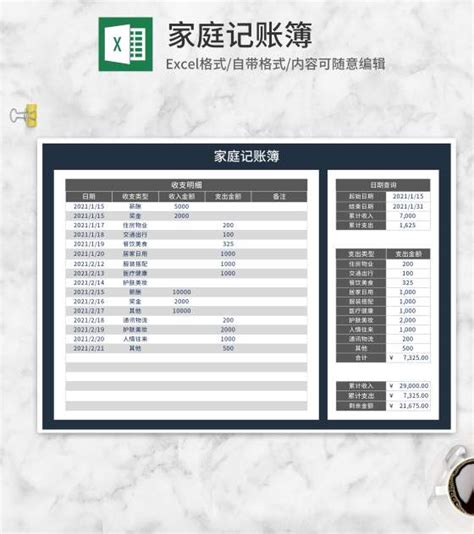 个人记账excel表格下载 完美办公