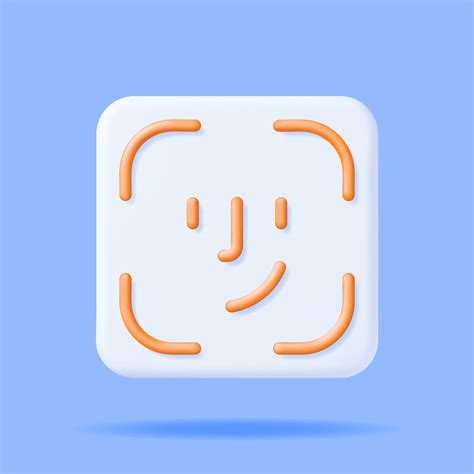 3d Face Recognition Icon Isolated Render Biometric Face Id Recognition