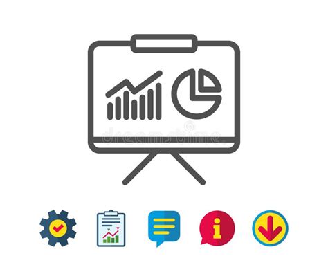 Presentation Board Line Icon Report Chart Sign Stock Vector Illustration Of Icon Schedule