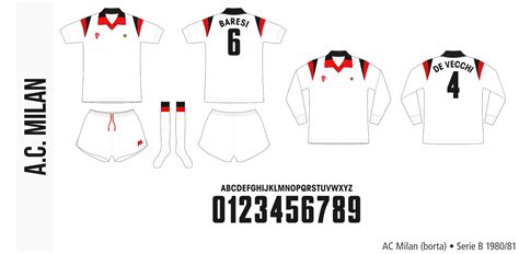 AC Milan 1980 81 Fotboll Färg Form