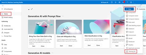 通过作业创建界面来创建训练作业 azure machine learning microsoft learn