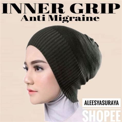 Inner Grip Anti Migrane Inner Rajut Warda Black Edition Shopee Malaysia