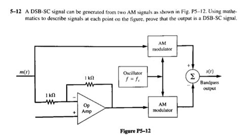 Solved 5 12 A Dsb Sc Signal Can Be Generated From Two Am