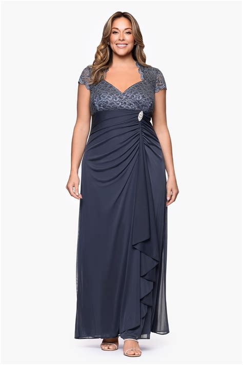 Plus Kim Sheer Matte Jersey Lace Cap Sleeve Dress