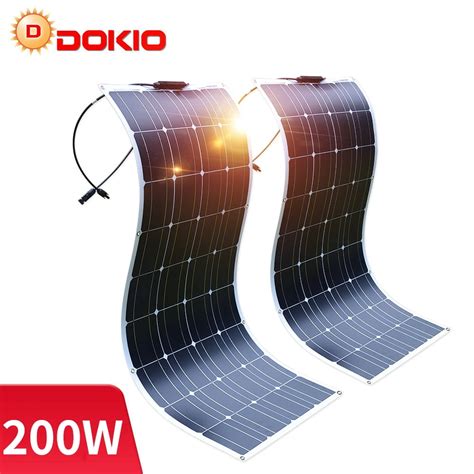 Dokio 200w Monocrystalline ETFE Flexible Solar Panel Ubuy India