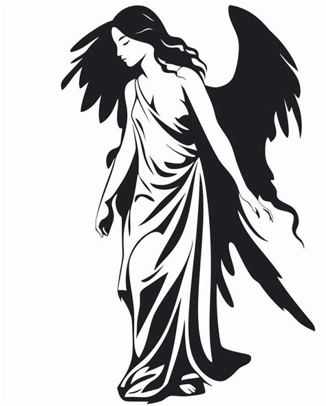 Black And White Angel 23404262 Vector Art At Vecteezy