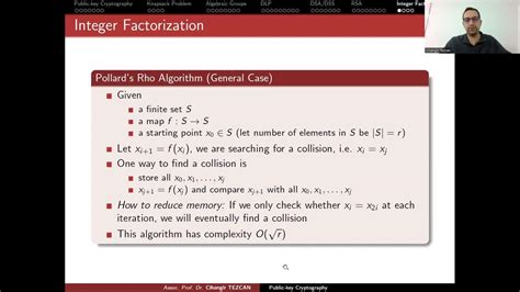 Pollards Rho Algorithm For Integer Factorization Youtube
