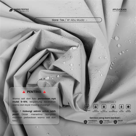 Jual Kain Waterproof Gore Tex 3 Layer Bahan Jacketraincoattent Dll