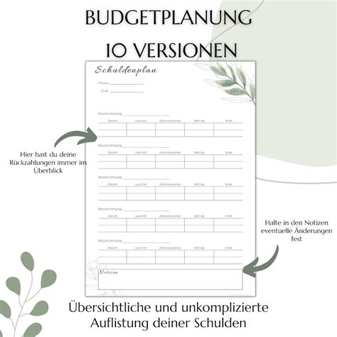A6 Budget Planer Deutsch Fixkosten Budgetplaner Deutsch Budget