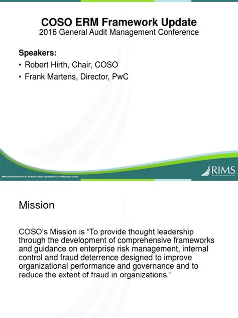 Updating The Coso Erm Framework An Overview Of The Project To Enhance Enterprise Risk