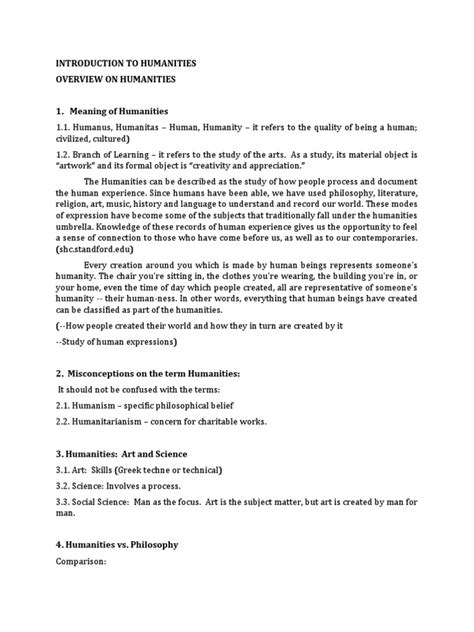 1 Introduction To Humanities Pdf Humanities Knowledge