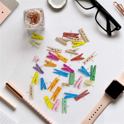 Jzenzero Push Pin Clips Wooden Push Pins Decorative Thumb Tacks Cute