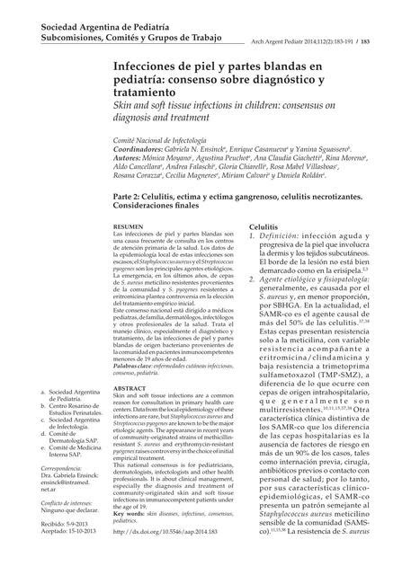 15 Infecciones De Piel Y Partes Blandas En Pediatr META UDocz