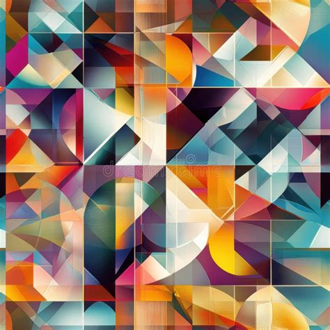 Complex Abstract Geometric Art In Multicolored Hues Stock Image Image