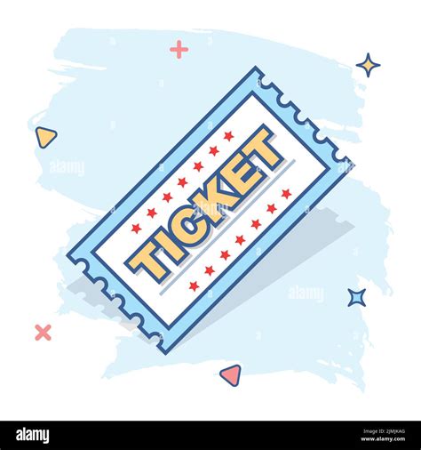 Icône De Ticket De Dessin Animé En Style Comique Admettre Un