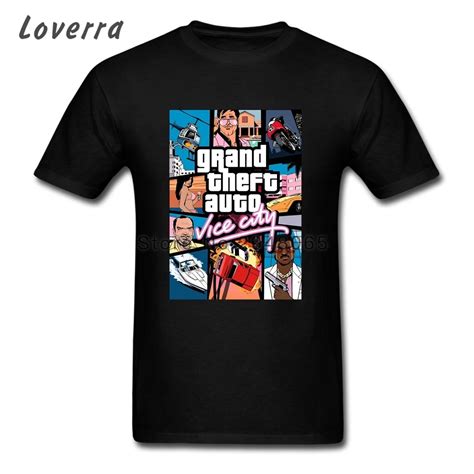 Oversized Male TShirt GTA Grand Theft Auto Vice City T Shirt Man Short