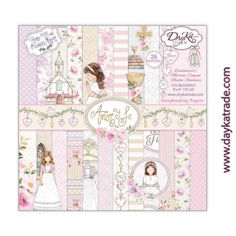 Scp1056 Kit Scrap “amor Y Fe” Comunión Rosas Di No Manualidades