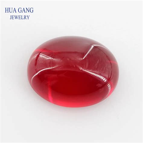 주얼리용 합성 보석 타원형 카보숑 컷 평평한 바닥 느슨한 유리 구슬 레드 스톤 8x10 ~ 13x18mm 무료 배송