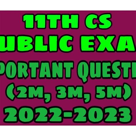How To Get Centum Pass In Th Computer Science Computer Applications For Public Exam Cs