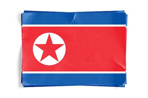 Torned 주름된 그렇게 종이 포스터에 북한 국기 0명에 대한 스톡 사진 및 기타 이미지 0명 3가지 개체 3차원 형태