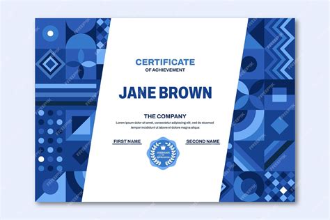평면 디자인 현대 인증서 무료 벡터