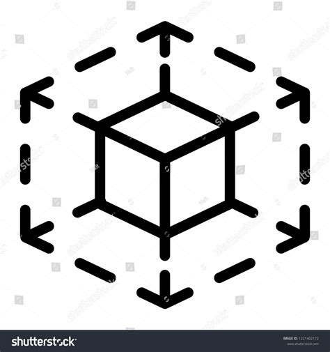 Cube Space Icon Outline Cube Space Vector Icon For Web Design Isolated On White Background