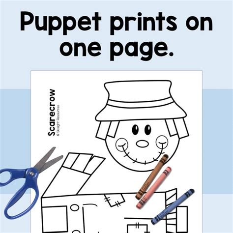 Scarecrow Paper Bag Puppet Fall Or Halloween Printable Craft Activity