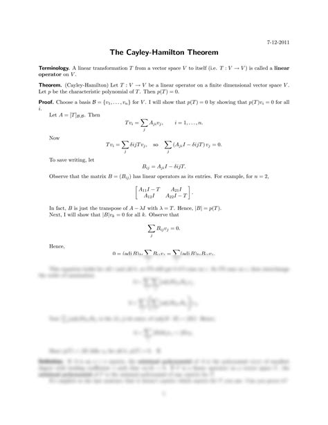 SOLUTION The Cayley Hamilton Theorem Studypool