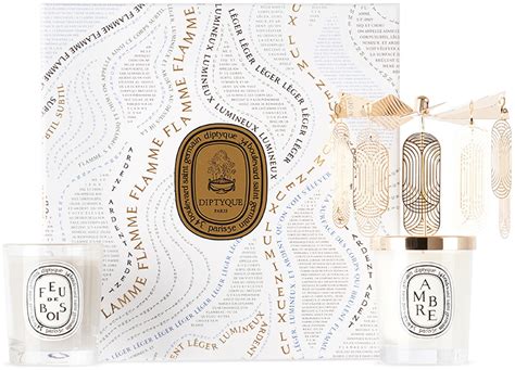 Diptyque Holiday Carousel Ambre And Feu De Bois Candle Set Diptyque