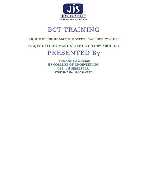 Street Light Pdf Arduino Electrical Components