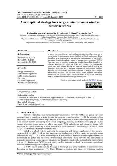 a new optimal strategy for energy minimization in wireless sensor