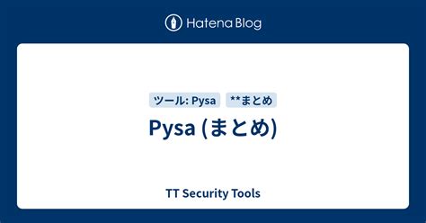 pysa まとめ tt security tools