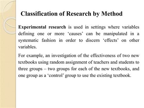 Classification Of Research By Purpose And Method Pptx
