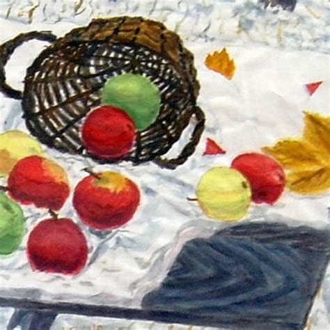 Картина «ЯБЛОКИ НА СНЕГУ.» Бумага, Акварель 1995 г.