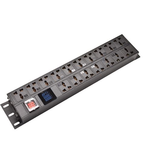 2u Rack Mounted Digital Display Pdu Power Distribution Unit Power Strip 19 Position Universal