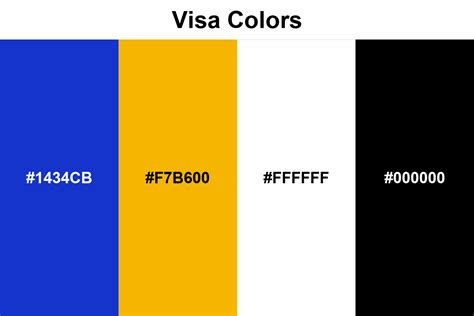 Visa Colors With Hex Codes