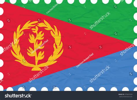 Wrinkled Paper Eritrea Stamp Abstract Vector Stock Vector Royalty Free