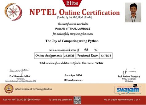 pavan lambole on linkedin nptel pythonprogramming achievement