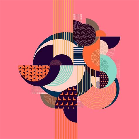 Premium Vector Abstract Art Colorful Geometric Composition