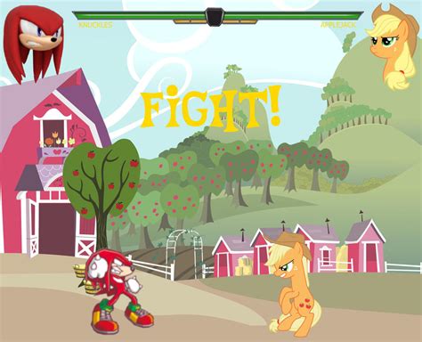 Sth Vs Mlp Fight Knuckles Vs Applejack By Bvge On Deviantart