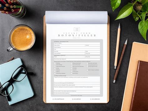 Editable Botox And Dermal Filler Client Intake Form Med Spa Reception